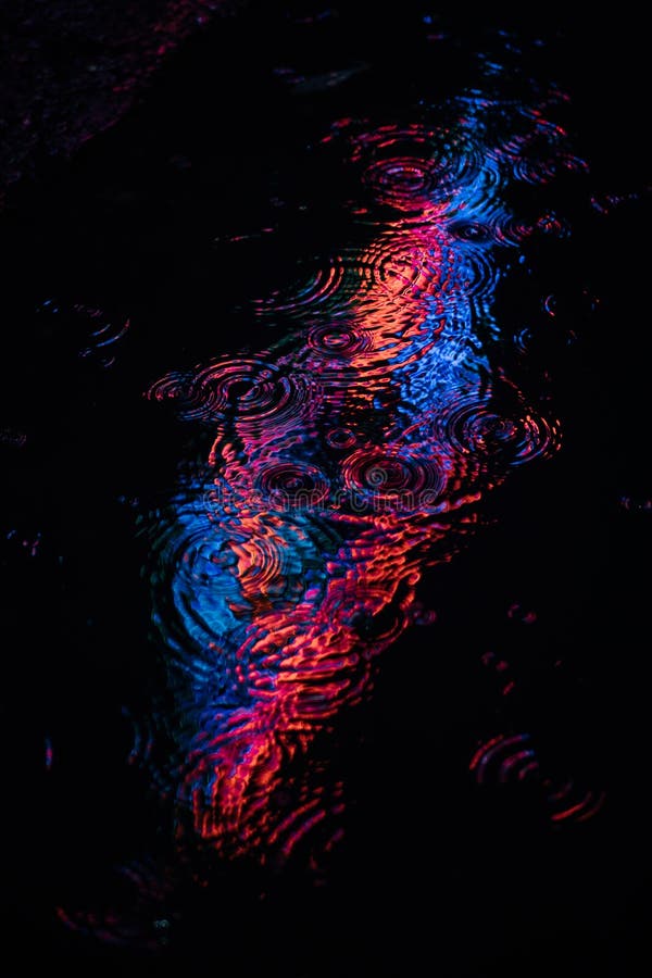Neon reflection at night stock photo. Image of black - 176178002