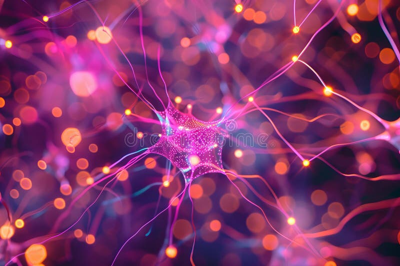 Neon Representation of Interconnected Neurons in a Future Brain Stock ...