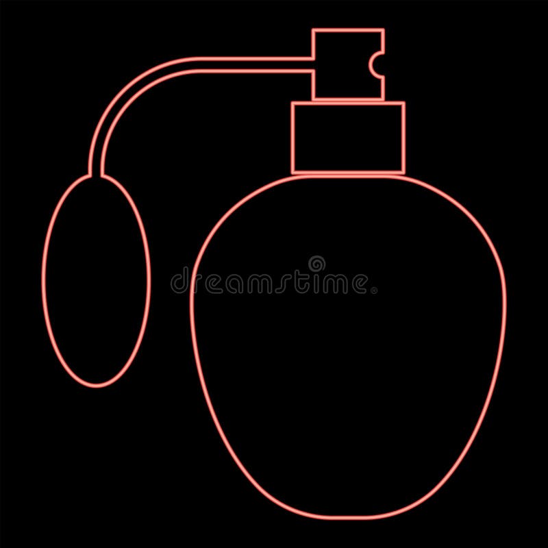 Neon Retro Deodorant Perfume Bottle with Atomizer or Spray Pump Icon ...