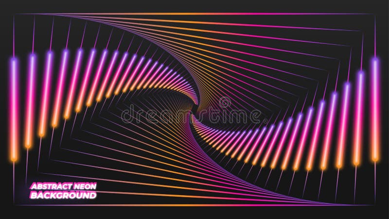 Spiral Retro Neon Background Stock Illustration - Illustration of light ...