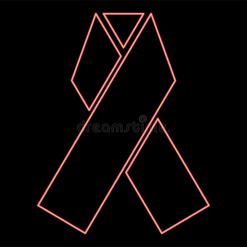 Neon Ribbon Red Color Vector Illustration Flat Style Image Stock Vector ...