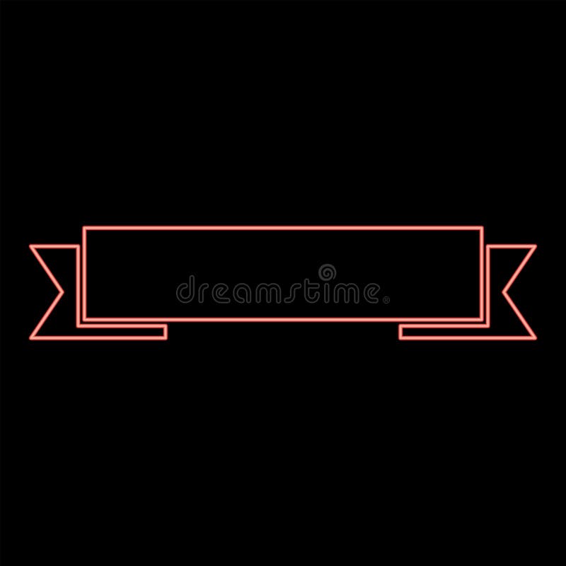 Neon Ribbon Red Color Vector Illustration Flat Style Image Stock Vector ...