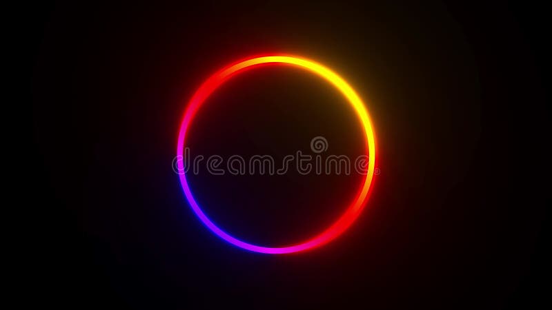 Neon Ring on Black Background. 3D Illustration Rendering Stock Video ...