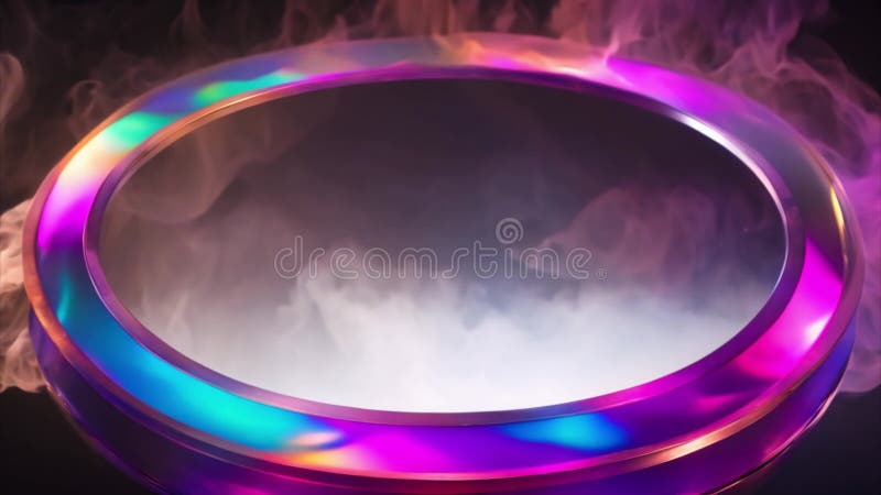 Neon Ring with Smoke stock video. Video of fantasy, neon - 335589325
