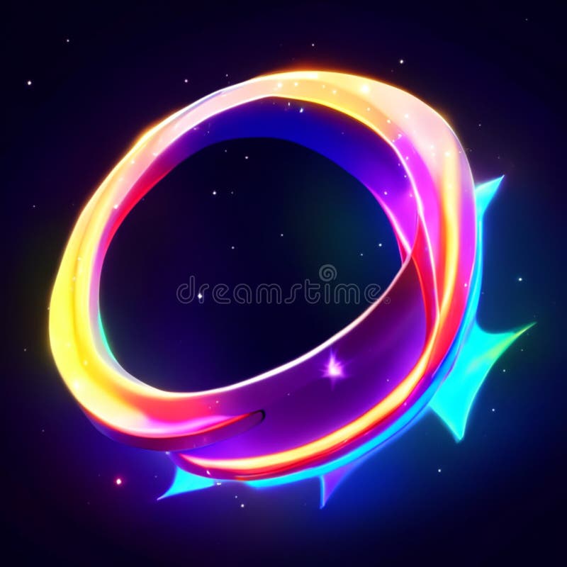 Neon Ring. Glowing Neon Ring in Space. Vector Illustration Stock ...