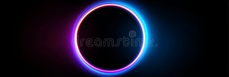 A Neon Ring of Light on a Black Background Stock Image - Image of ...
