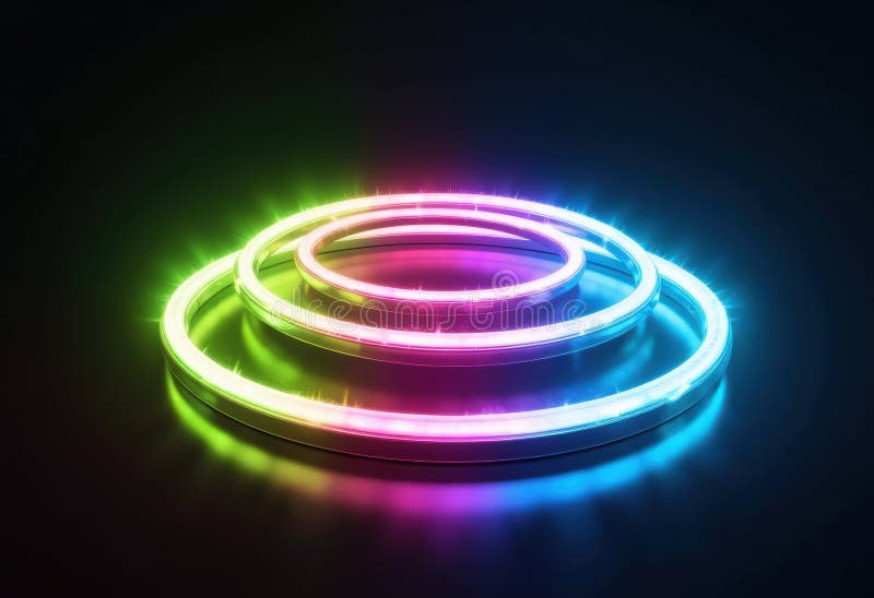 Neon Rings Creating a Cinematic Slide Countdown Effect in Vibrant ...