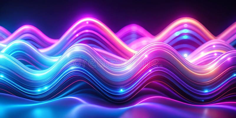 Neon Ripple Texture with Purple Blue Gradient Light Stock Illustration ...