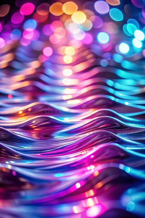 Neon Ripple Texture with Purple Blue Gradient Light Stock Illustration ...