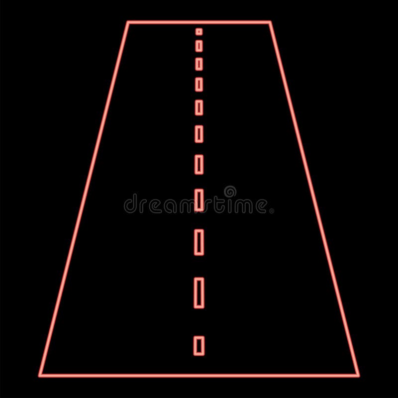 Neon Road Red Color Vector Illustration Flat Style Image Stock Vector ...