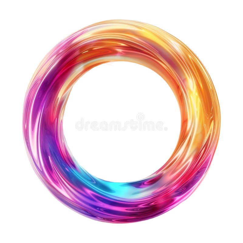 Neon Round Circle on Transparent Background - Ai Generated Stock ...