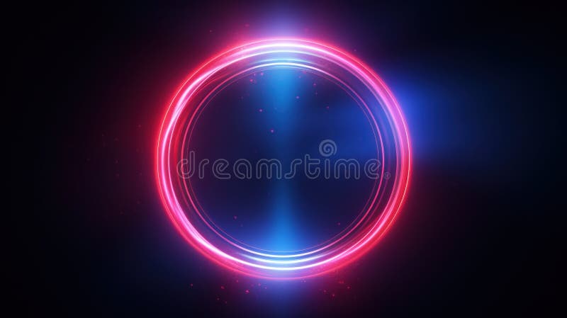 Neon Round Frame. Glowing Neon Frame. Abstract Background. Illustration ...