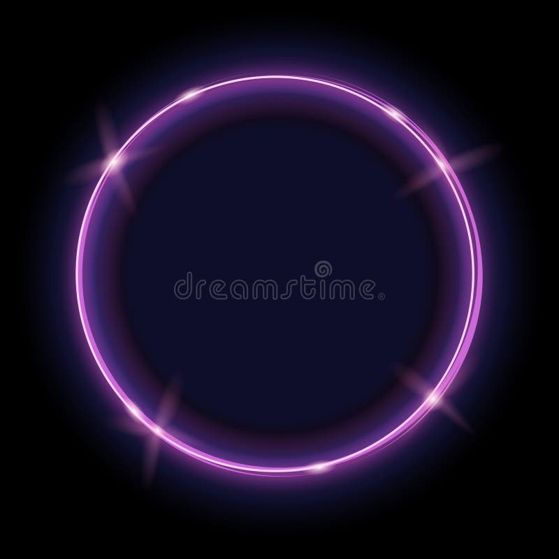 Neon round frame stock vector. Illustration of light - 226420446