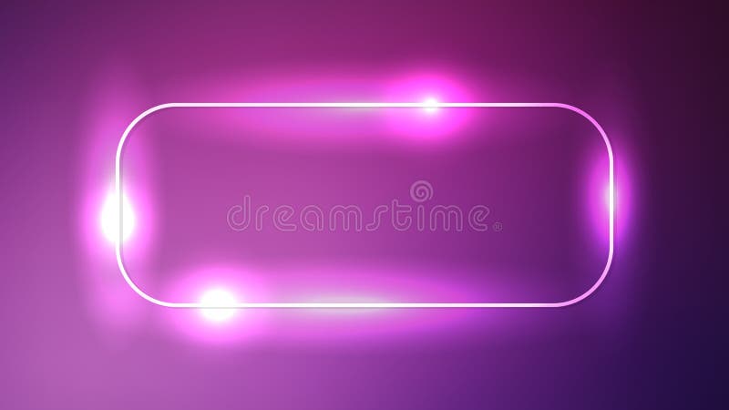 Neon Rounded Rectangle Frame with Shining Effects Stock Vector ...