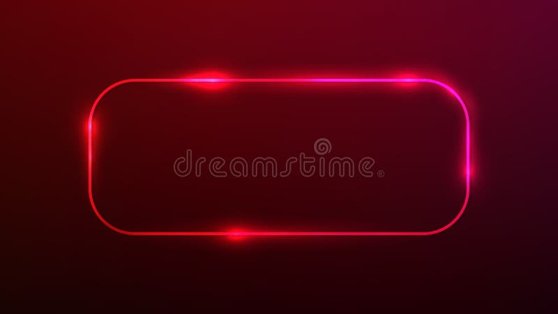 Neon Rounded Rectangle Frame with Shining Effects Stock Illustration ...