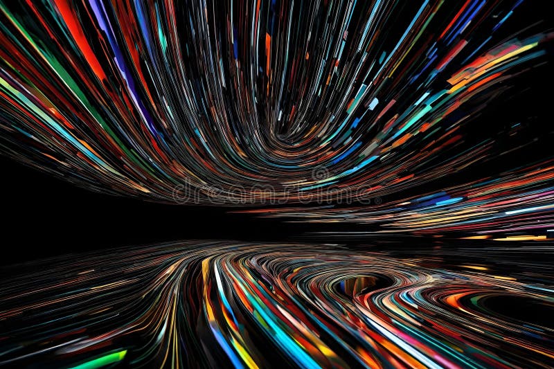 Neon Rush: High-speed Glitch Art Abstract Background Stock Illustration ...