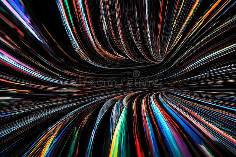 Neon Rush: High-speed Glitch Art Abstract Background Stock Illustration ...