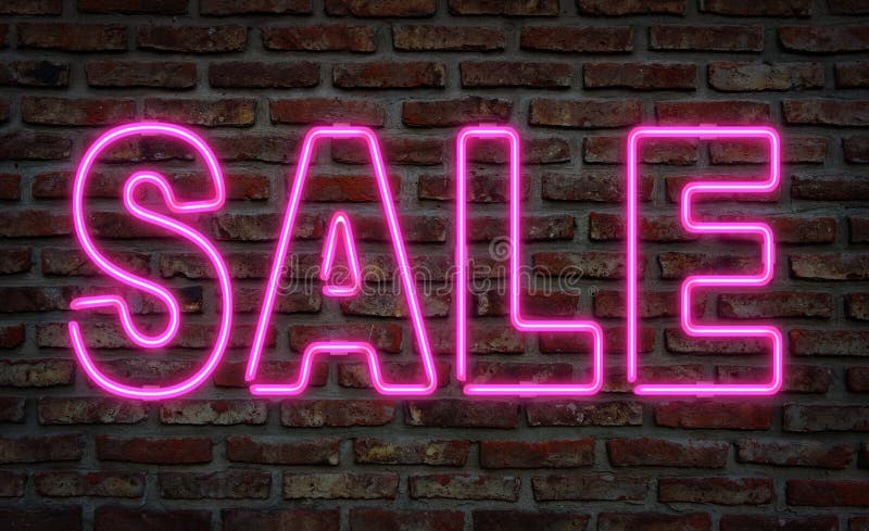 Neon sale sign. stock illustration. Illustration of sign - 28638828