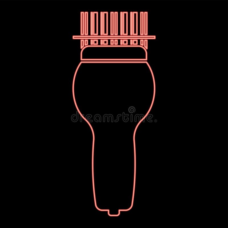Neon Scanning Barcode with Hand Scanner Red Color Vector Illustration ...