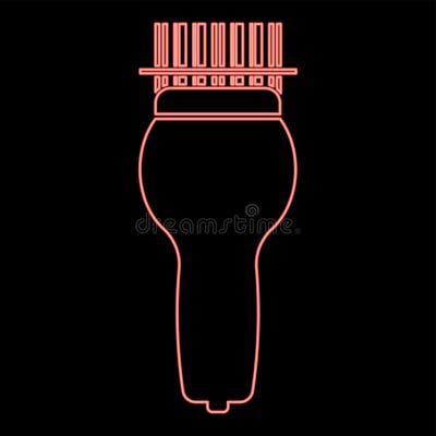 Neon Scanning Barcode with Hand Scanner Red Color Vector Illustration ...