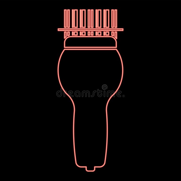 Neon Scanning Barcode with Hand Scanner Red Color Vector Illustration ...
