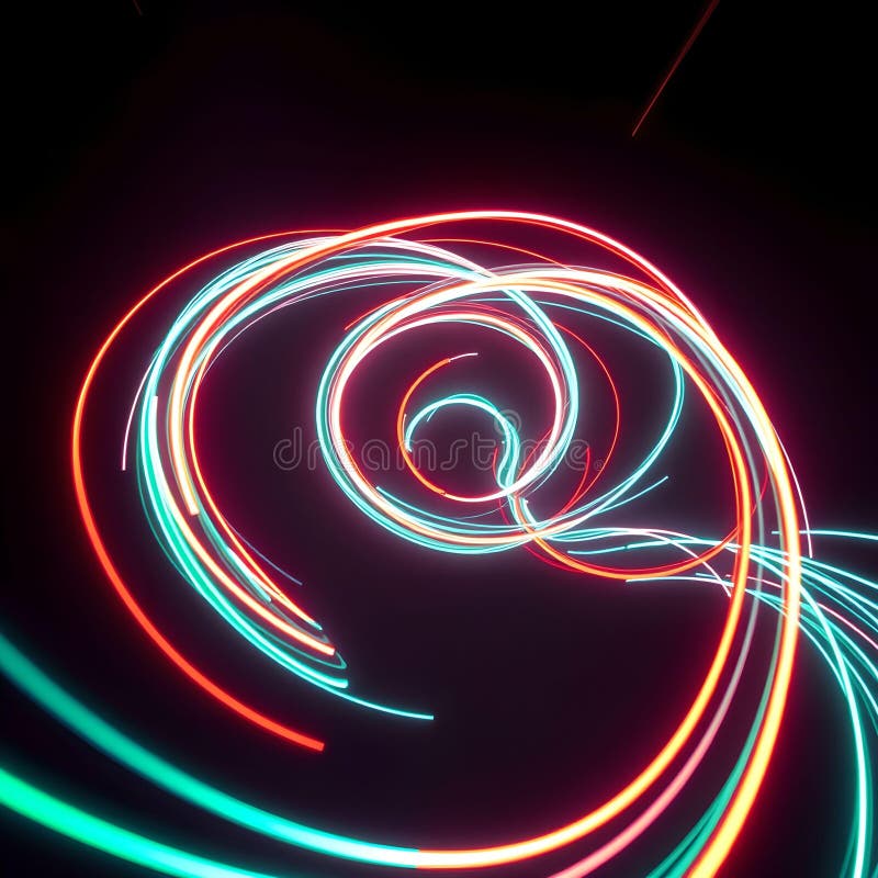 Neon Sci-Fi Aesthetic: Radiant Cables Twisting into Infinity with Light ...
