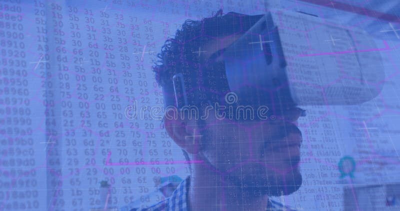 Neon Scope Scanner And Binary Coding Data Processing Against Man