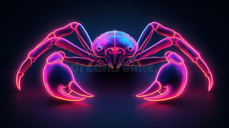Neon Scorpio Vibrant, Glowing Astrological Sign on Dark Background ...