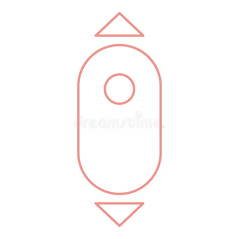 Neon Scroll Down Computer Mouse Red Color Vector Illustration Flat ...