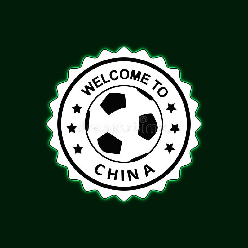 Welcome To CHINA Neon Seal with Colourful Background Stock Illustration ...