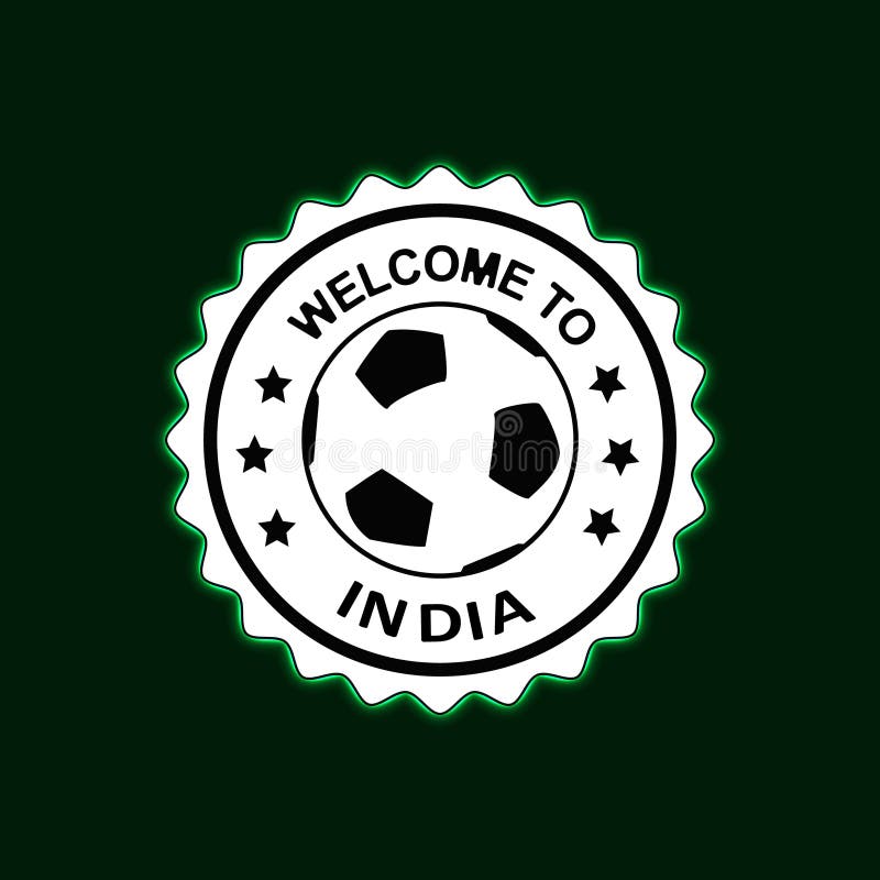 Welcome To INDIA Neon Seal with Colourful Image Stock Illustration ...