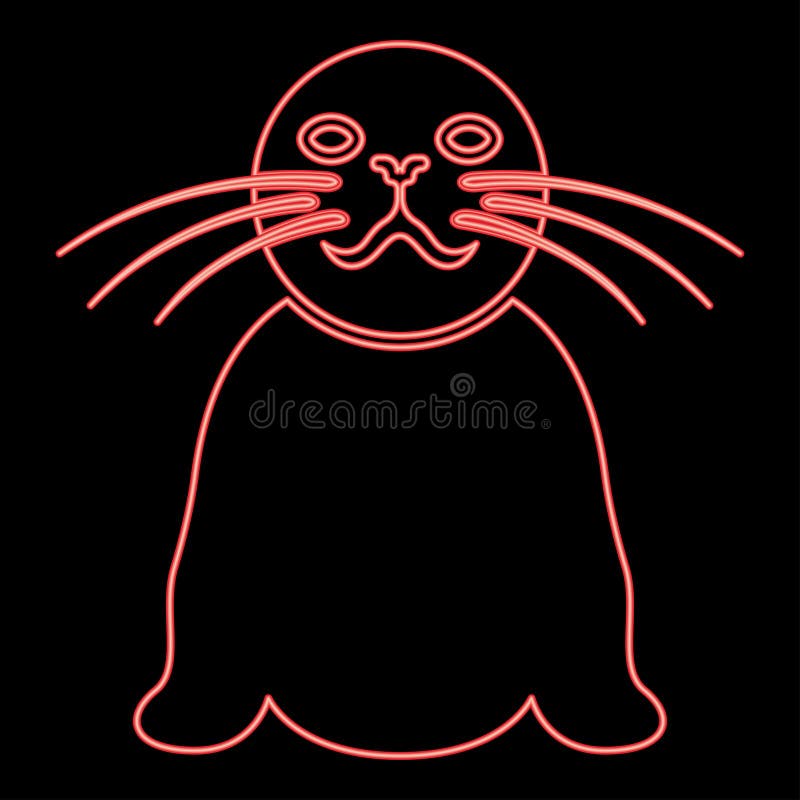 Neon Seal Red Color Vector Illustration Image Flat Style Stock Vector ...