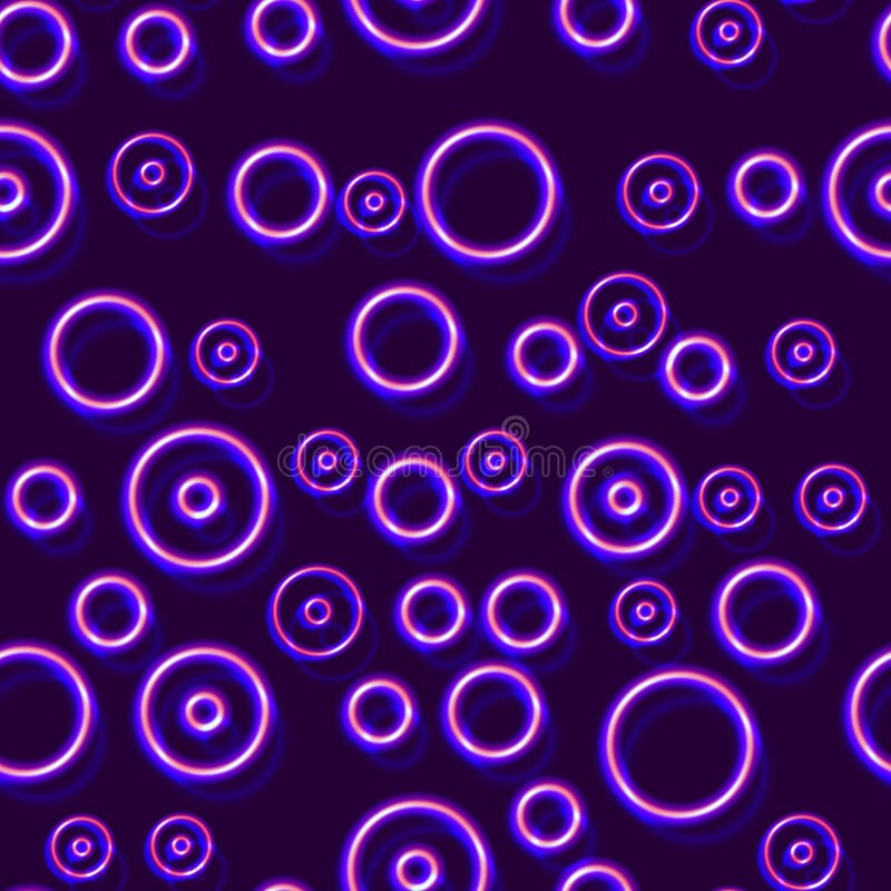 Neon Seamless Pattern with 80s Style Shapes and Glowing Purple Stock ...