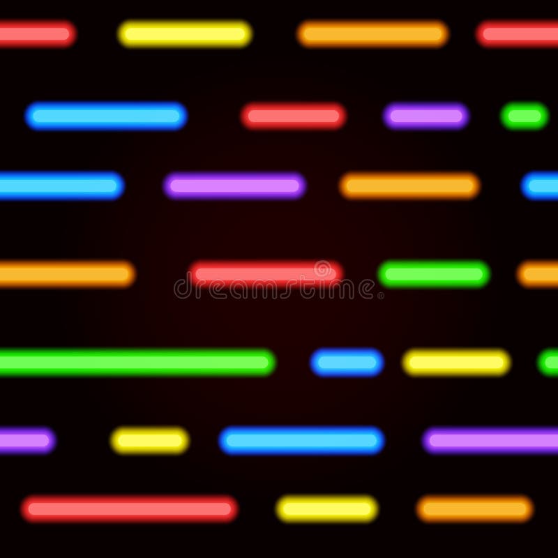 Neon Seamless Pattern. Vector Bright Neon Lines Stock Vector ...