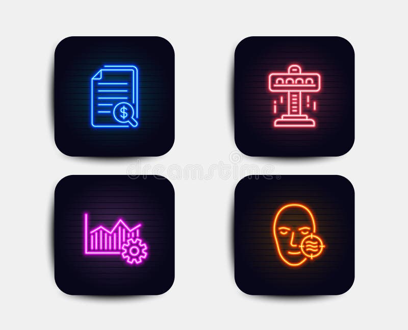 Attraction, Financial Documents and Operational Excellence Icons ...