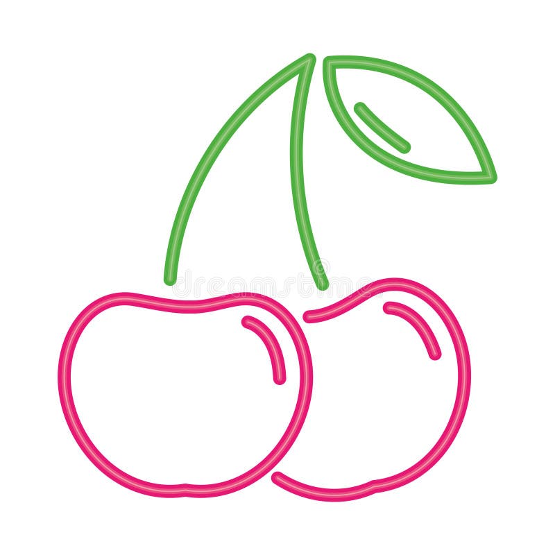 Neon shape cherry stock vector. Illustration of shape - 295598623