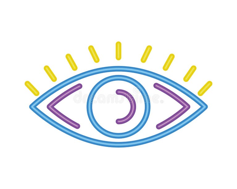Neon shape eyeball stock vector. Illustration of view - 295598478