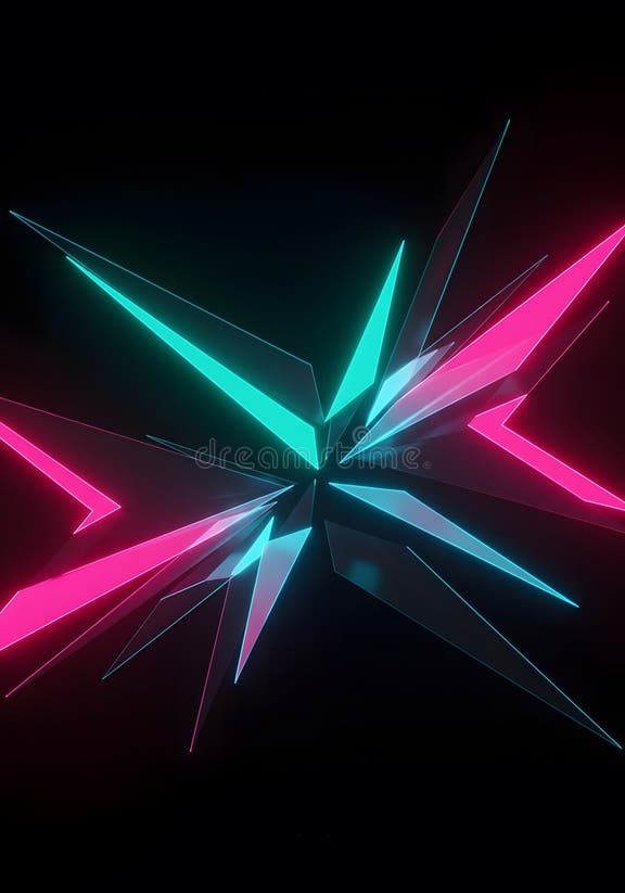 Neon X Shape Light Burst stock illustration. Illustration of colors ...