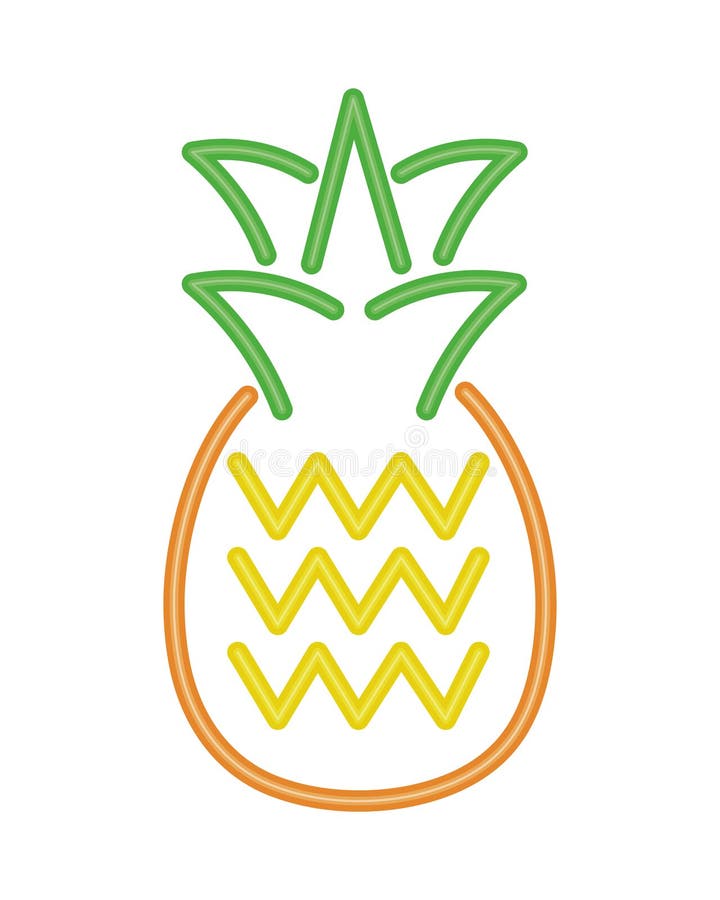 Neon shape pineapple stock vector. Illustration of party - 295598589