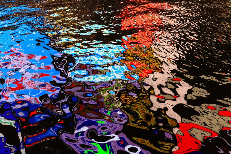 Neon Shop Signs Reflection on Water Stock Photo - Image of illumination ...