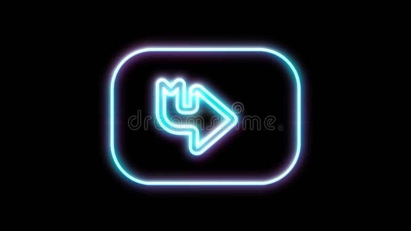 Neon Sign Arrows Animation of Signal a Black Background Stock Video ...