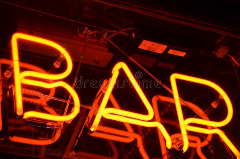 Neon sign of bar stock image. Image of cocktail, travel - 51941973