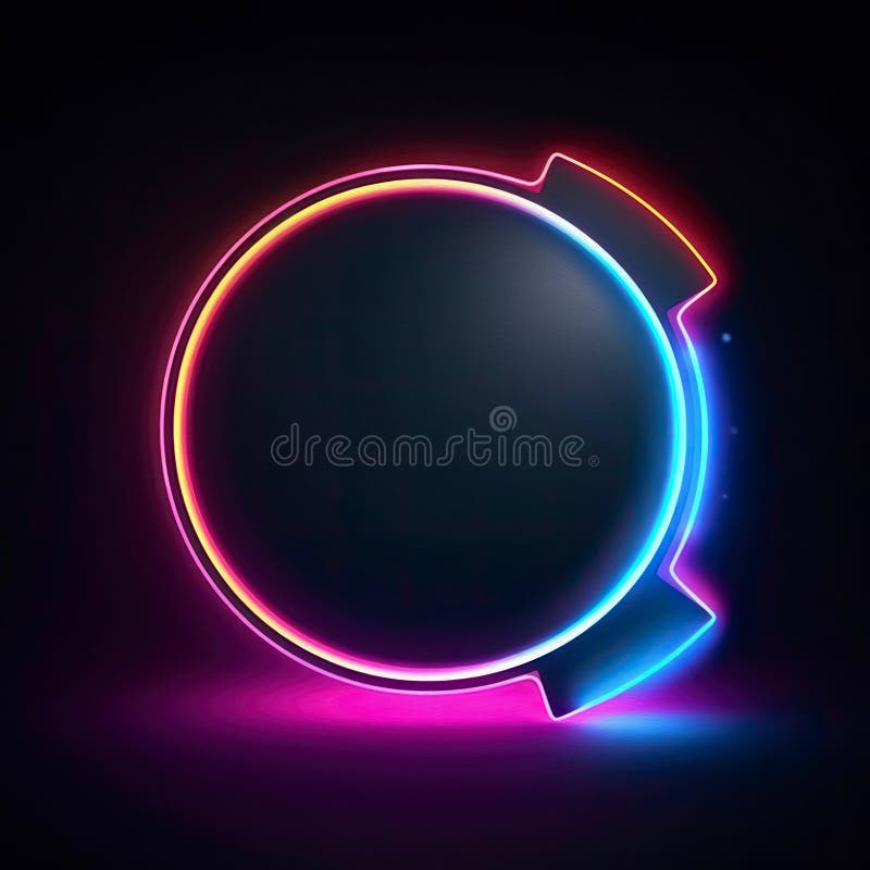 Neon Sign Board , Template Geometric Shapes Stock Illustration ...