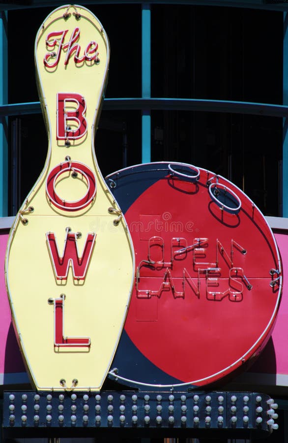 Old bowling alley sign stock photo. Image of retro, starbursts - 28113508
