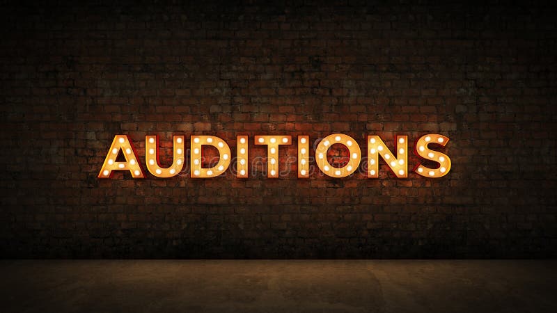 Illuminated Neon Auditions Sign Stock Illustrations – 9 Illuminated ...