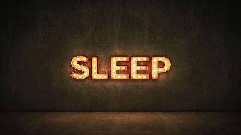 Neon Sign on Brick Wall Background - Sleep . 3d Rendering Stock ...