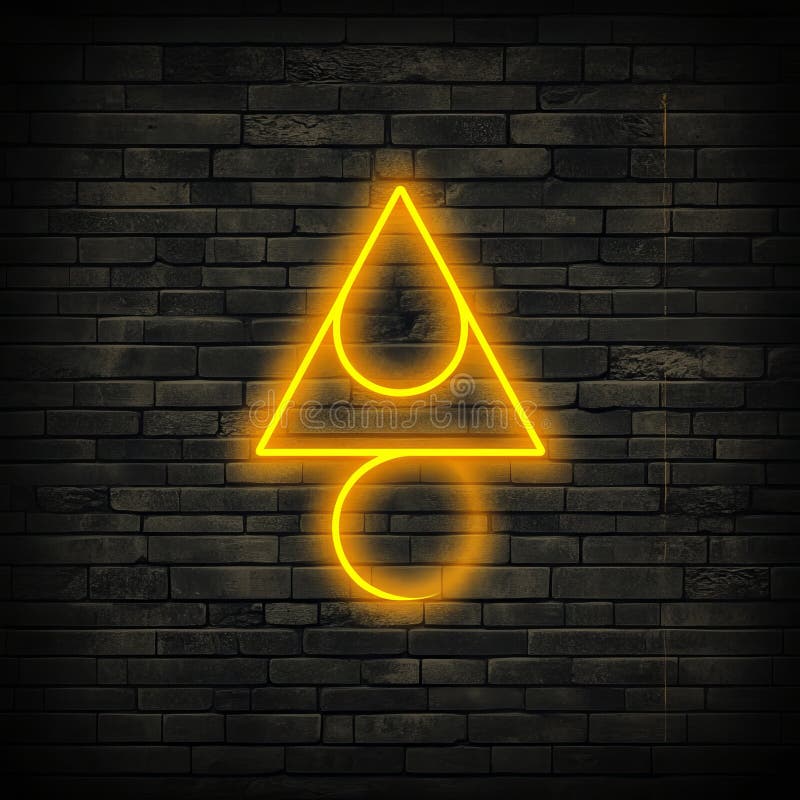 A Neon Sign, Bright Yellow and Glowing, Shows a Crescent Moon Inside a ...