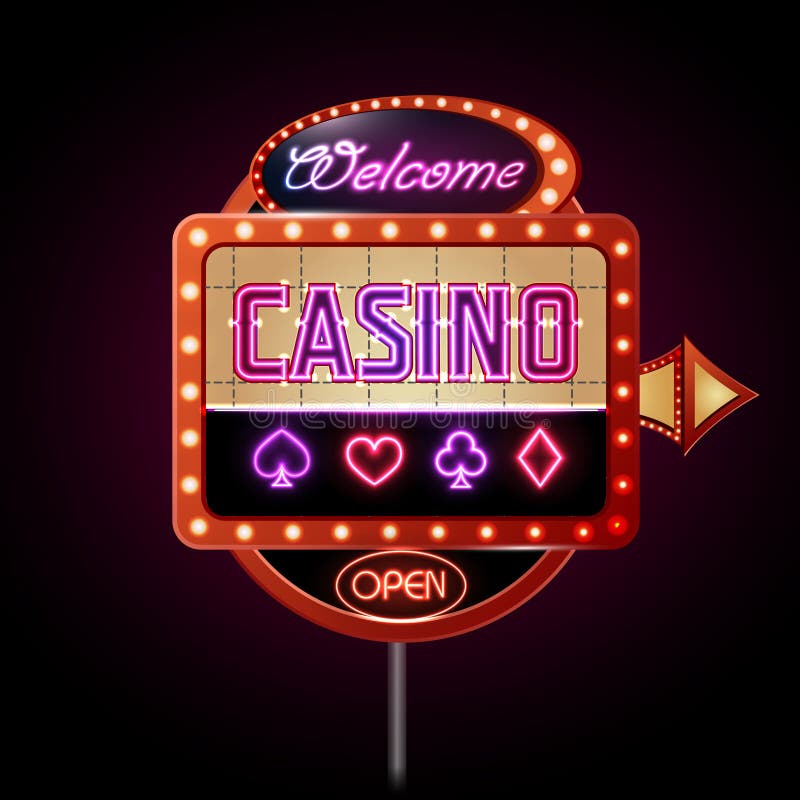 Casino neon sign stock vector. Illustration of illuminated - 14553437