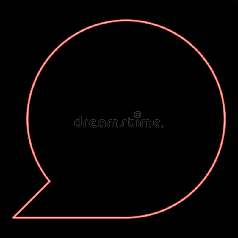 Neon Sign Commentary Red Color Vector Illustration Flat Style Image ...