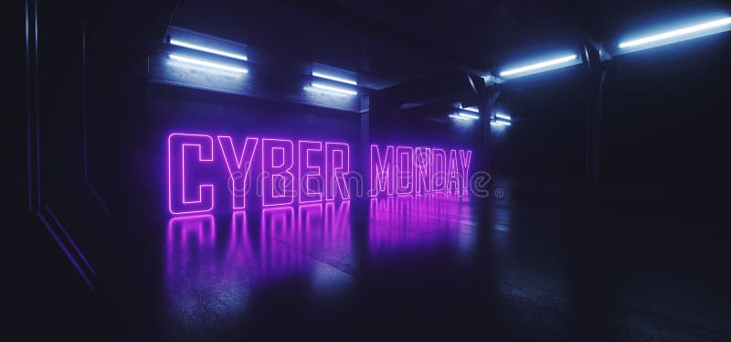 Sci Fi Industrial Cyber Futuristic Stage Blue Neon Led Lights Glowing